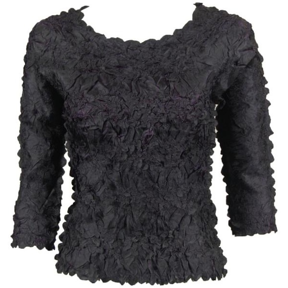Magic Scarf | Tops | Magic Scarf Origami Black Popcorn Top | Poshmark